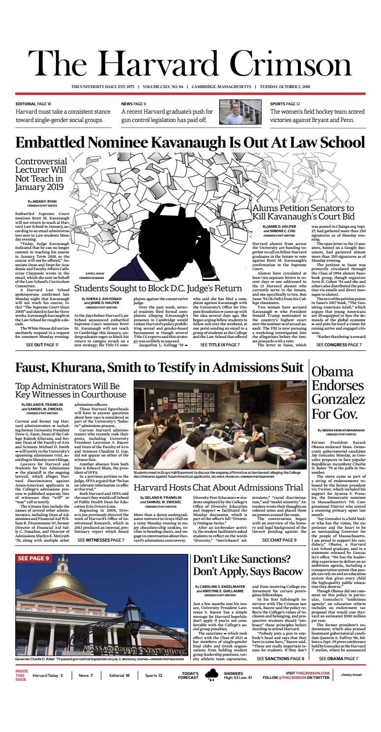 The Harvard Crimson - Volume CXLV, No. 94 by The Harvard Crimson - Issuu