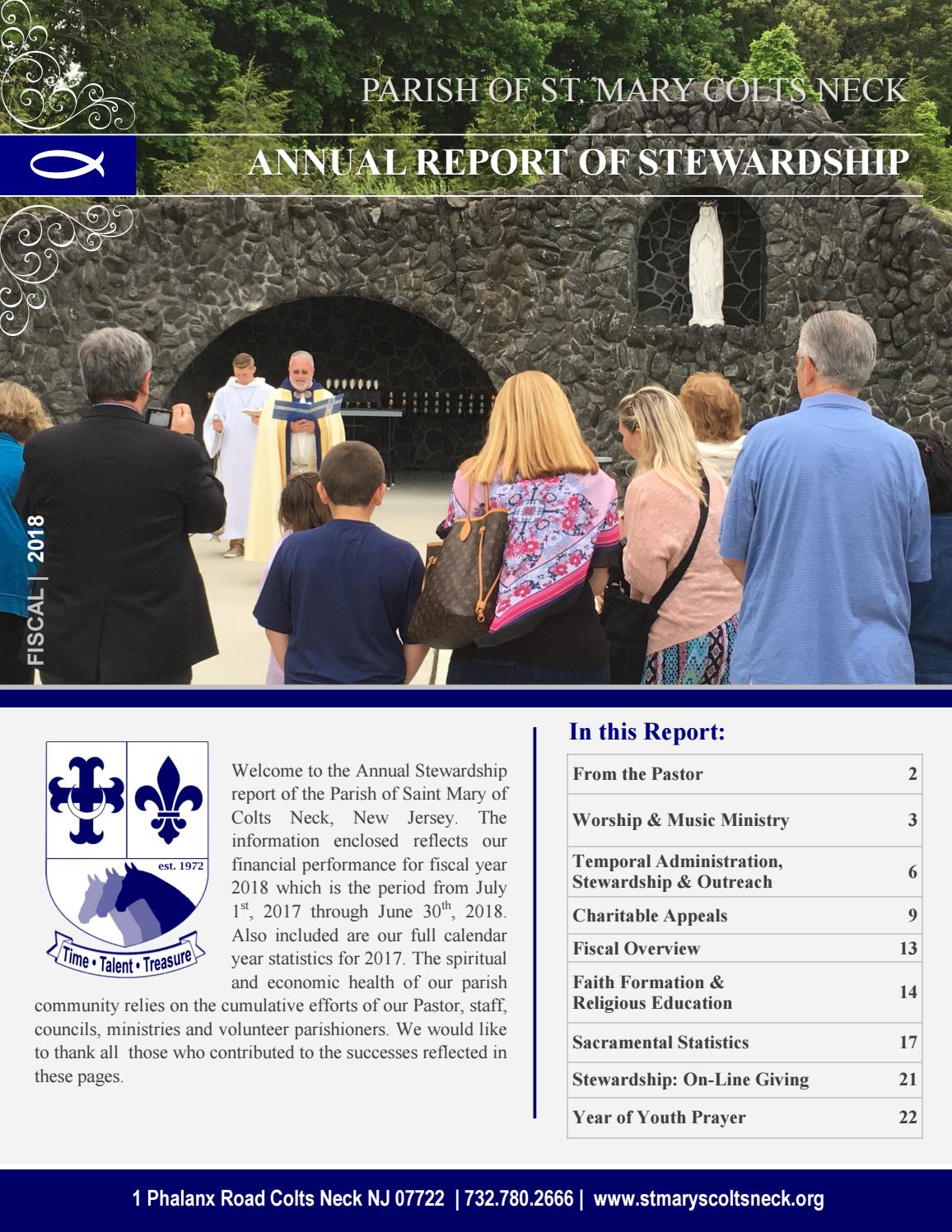 Stewardship Report - FY July 2017- June 2018 by The Parish of Saint ...