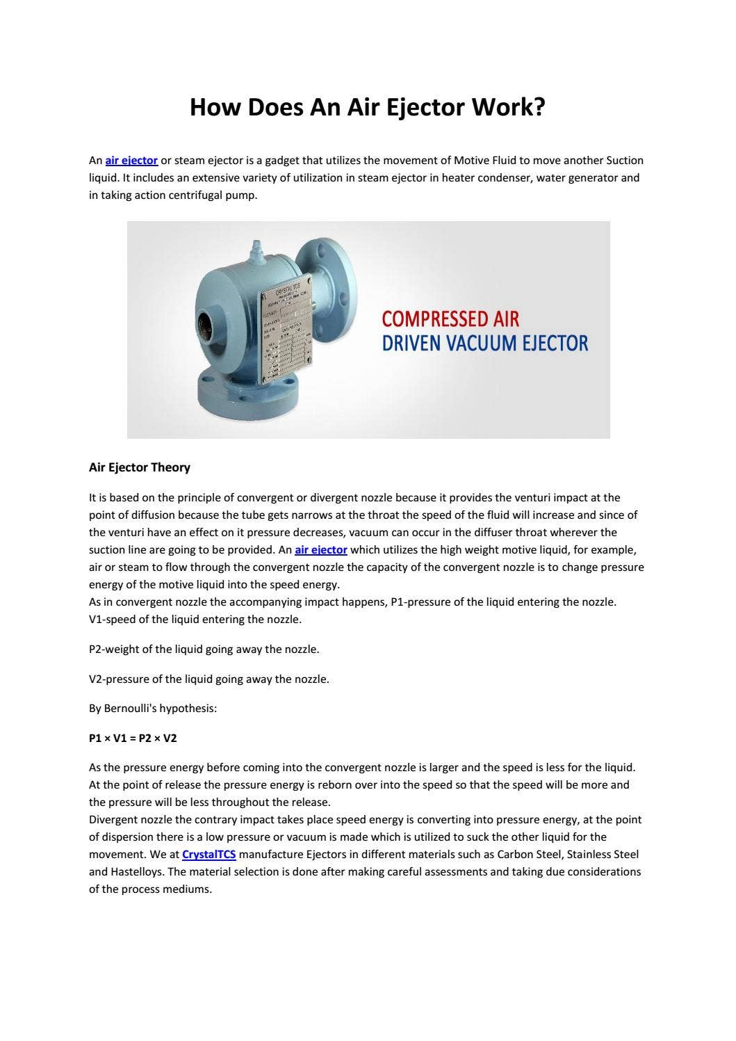 How Does An Air Ejector Work? by crystaltcs - Issuu