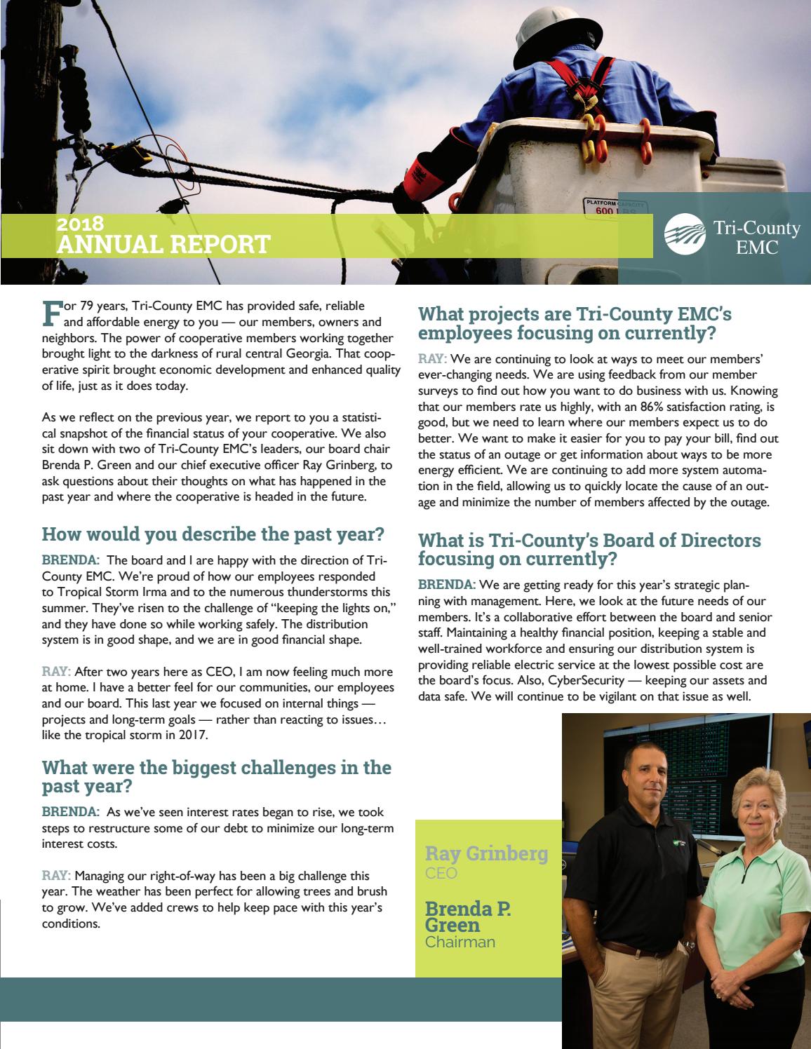 2018 Annual Report by Tri-County EMC - Issuu