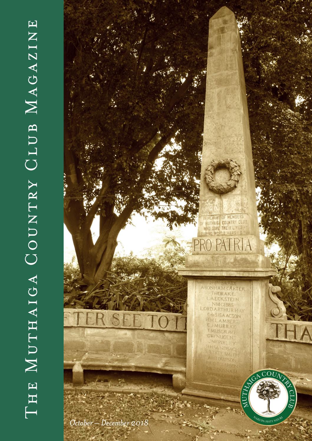 Muthaiga Country Club Magazine Oct - Dec 2018 by Shelleys the Printers ...