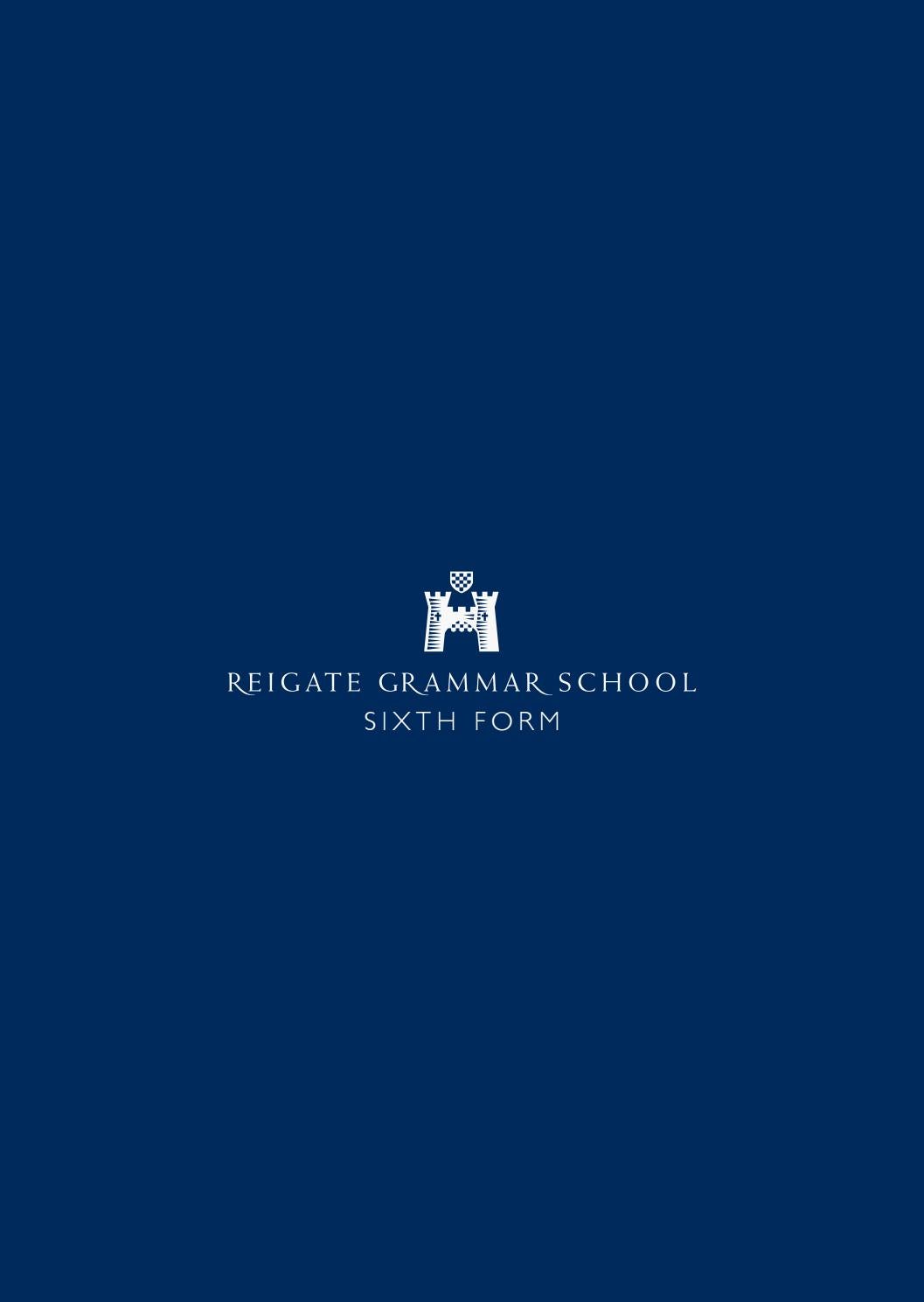 Reigate Grammar School Sixth Form Prospectus by RGS - Issuu