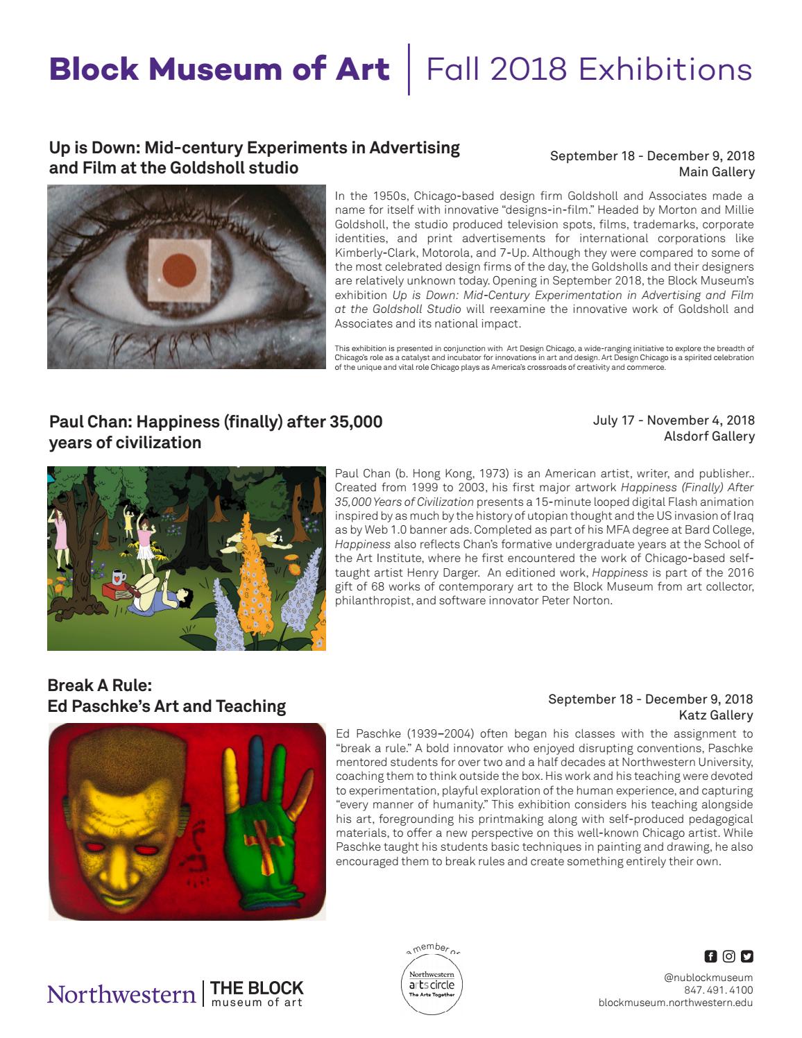 Block Museum - Fall 2018 by Block Museum of Art - Issuu