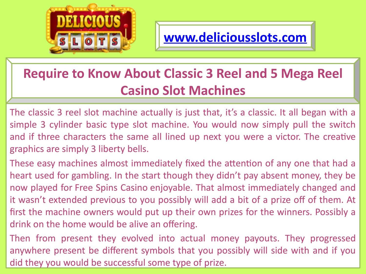 Require to Know About Classic 3 Reel and 5 Mega Reel Casino Slot ...