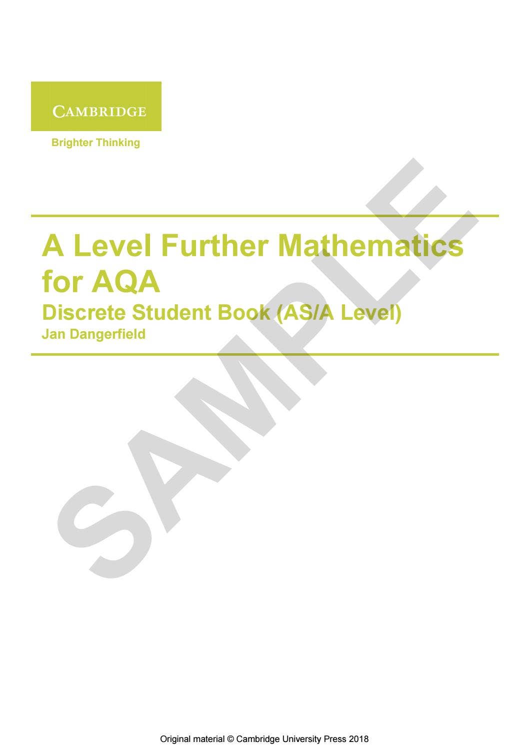 AQA Further Maths Discrete Sample by Cambridge International Education ...