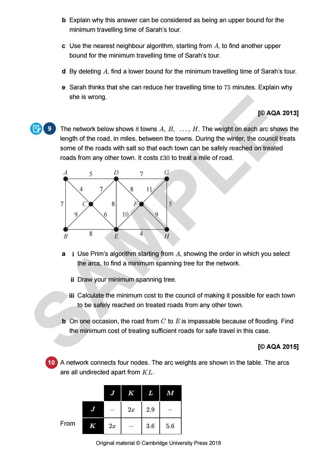 AQA Further Maths Discrete Sample by Cambridge International Education ...