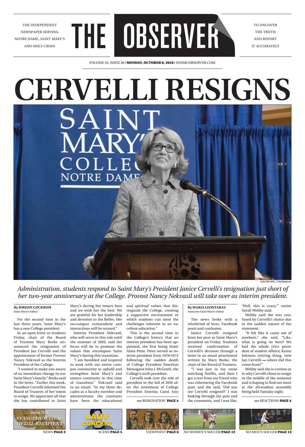 Print Edition of The Observer for Monday, October 8, 2018 by The ...