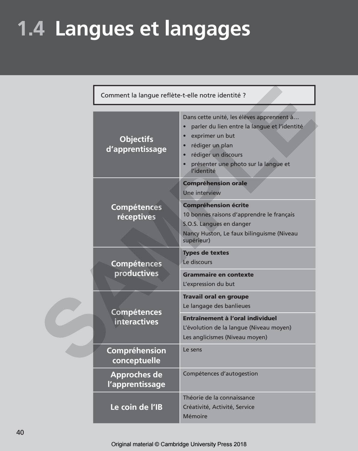 French B for the IB Diploma Teacher's Resources by Cambridge ...