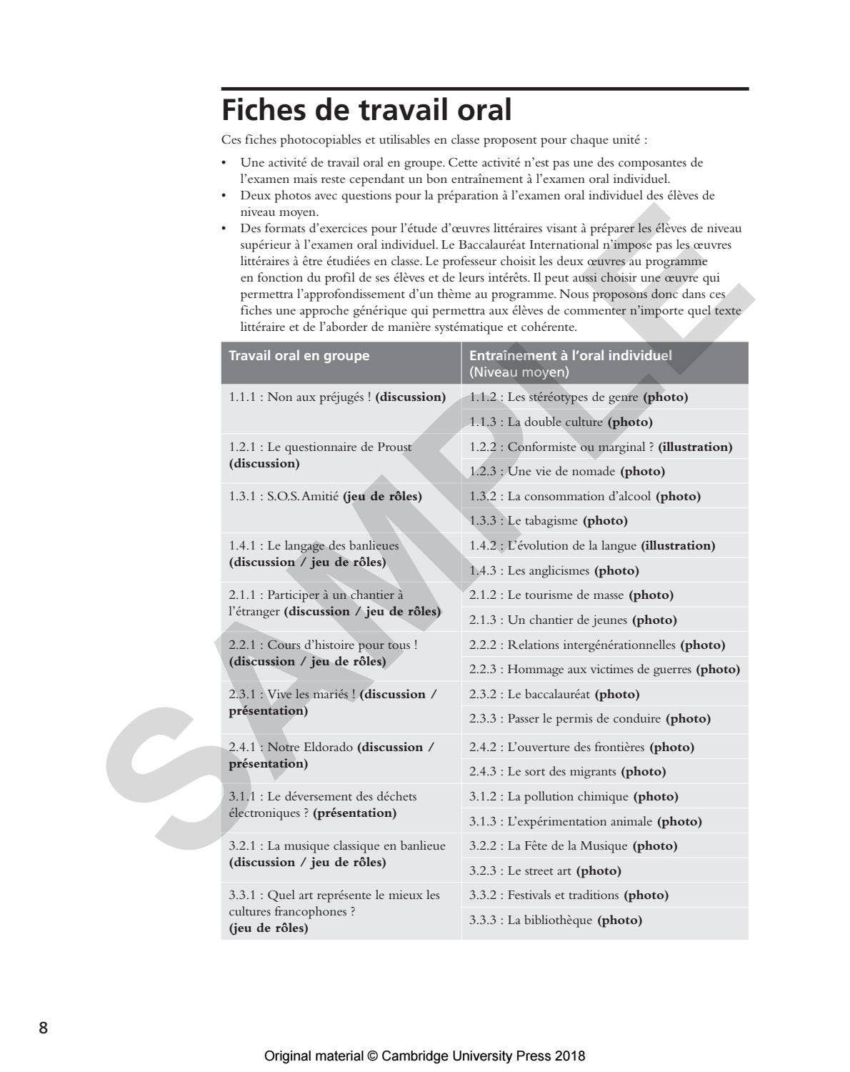 French B for the IB Diploma Teacher's Resources by Cambridge ...