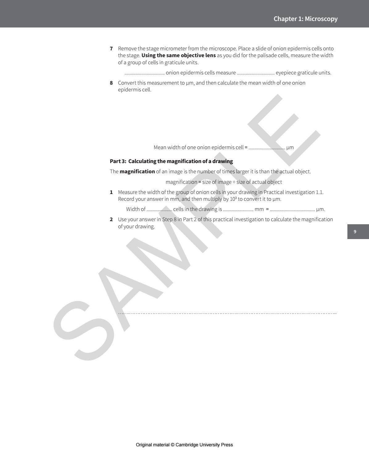 Cambridge International AS & A Level Biology Practical workbook Sample ...
