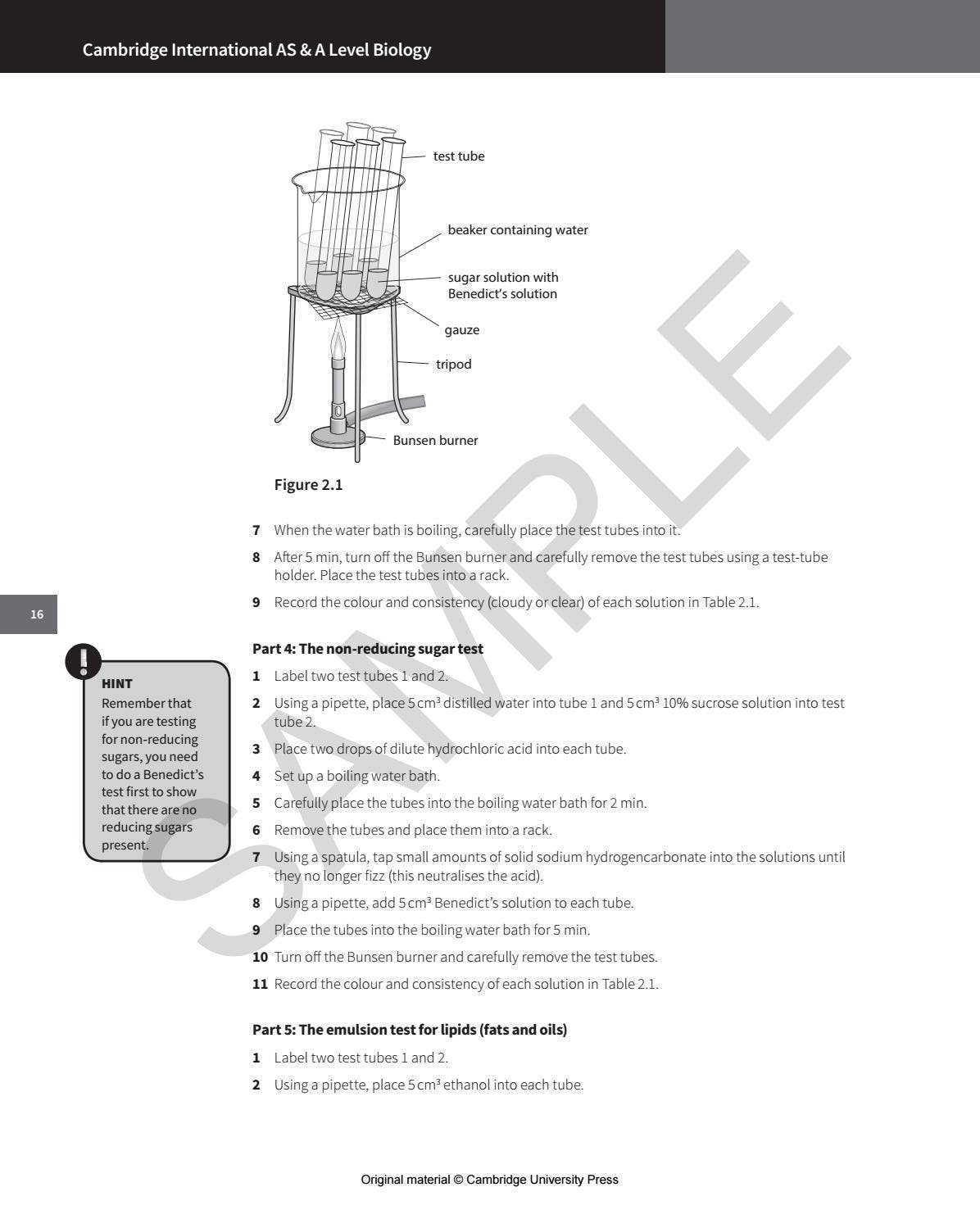 Cambridge International AS & A Level Biology Practical workbook Sample ...
