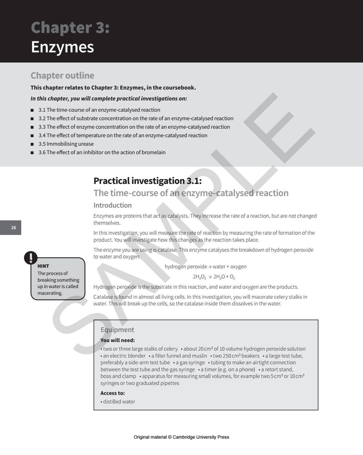 Cambridge International AS & A Level Biology Practical workbook Sample ...