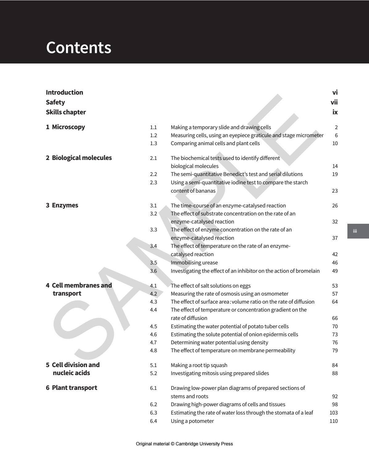 Cambridge International AS & A Level Biology Practical workbook Sample ...