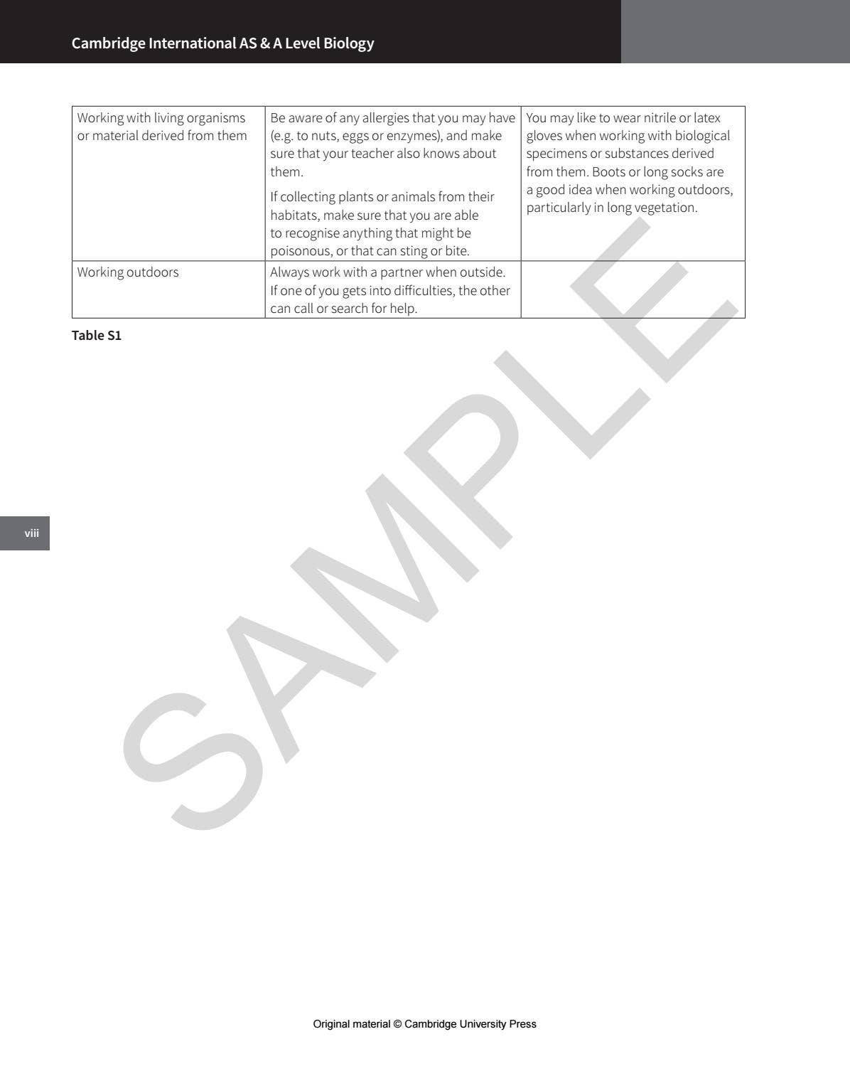 Cambridge International AS & A Level Biology Practical workbook Sample ...