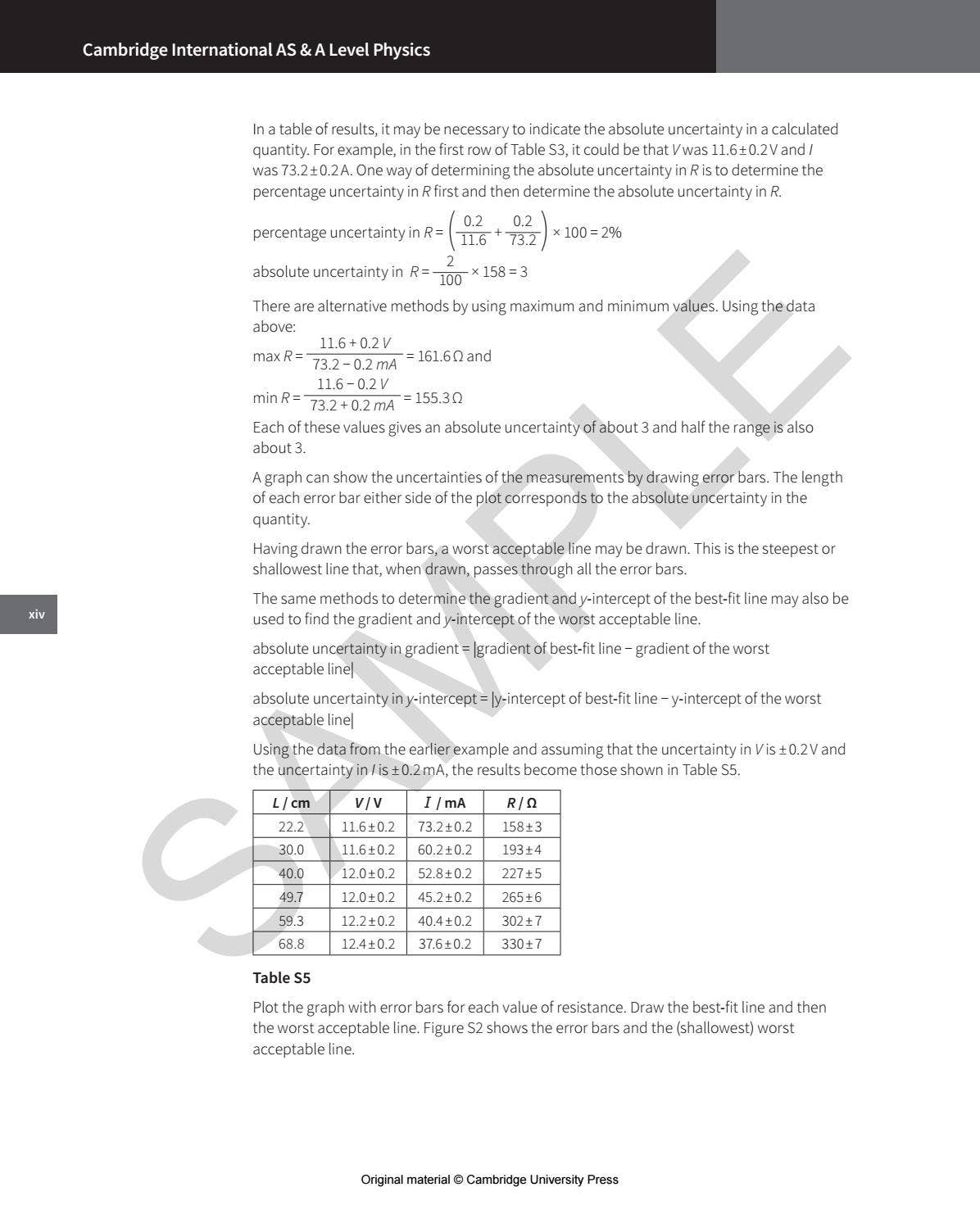 Cambridge International AS & A Level Physics Practical workbook Sample ...
