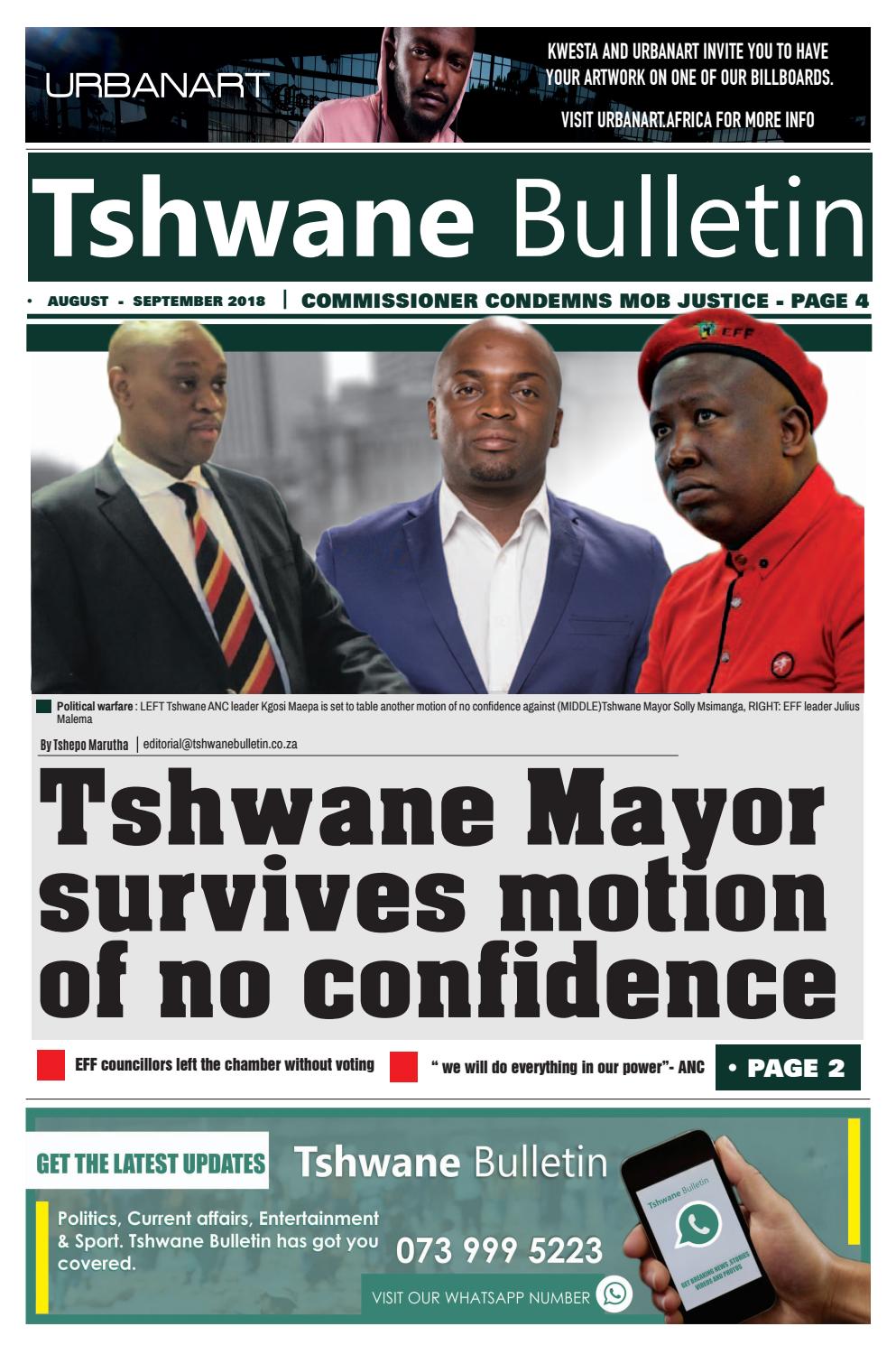 Tshwane Bulletin August - September 2018 by Tshwane BulletinLive - Issuu