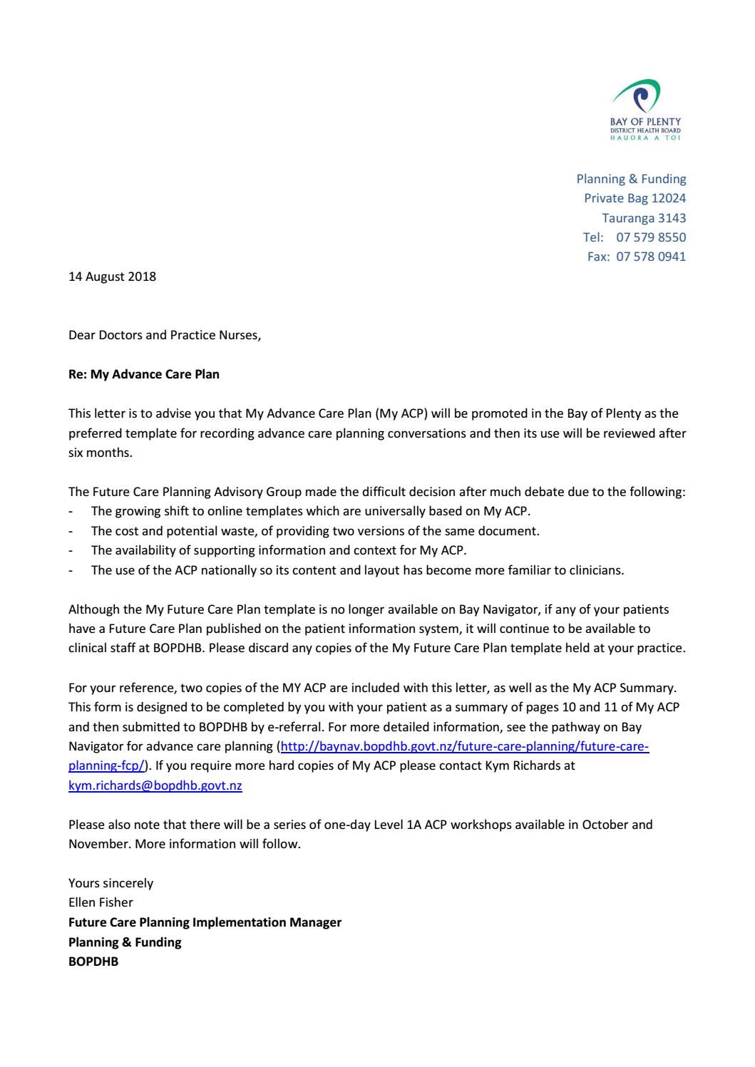 My ACP Letter to GPs by WBOP PHO - Issuu