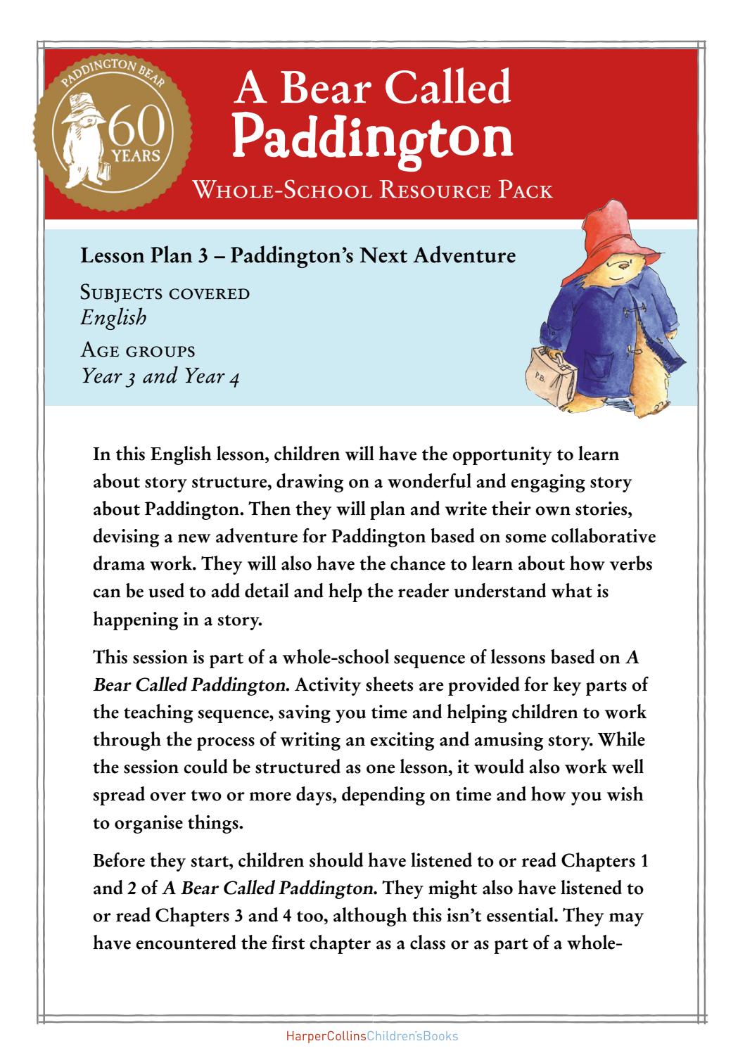 Paddington Resource Pack - School Activities and Lesson Plans by ...