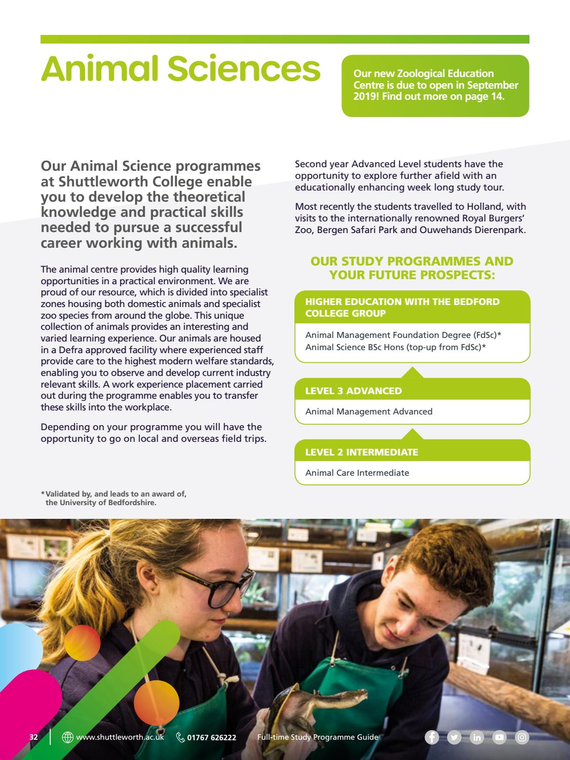 Shuttleworth College Full-time Study Programme Guide 2019-20 by The ...