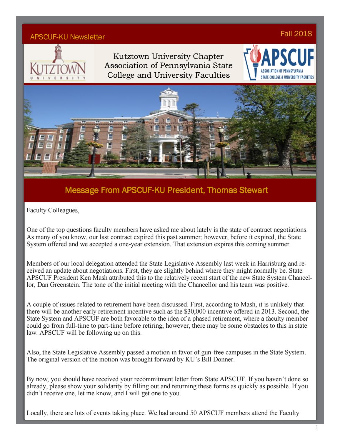 APSCUF-KU Fall 2018 by KU-APSCUF - Issuu