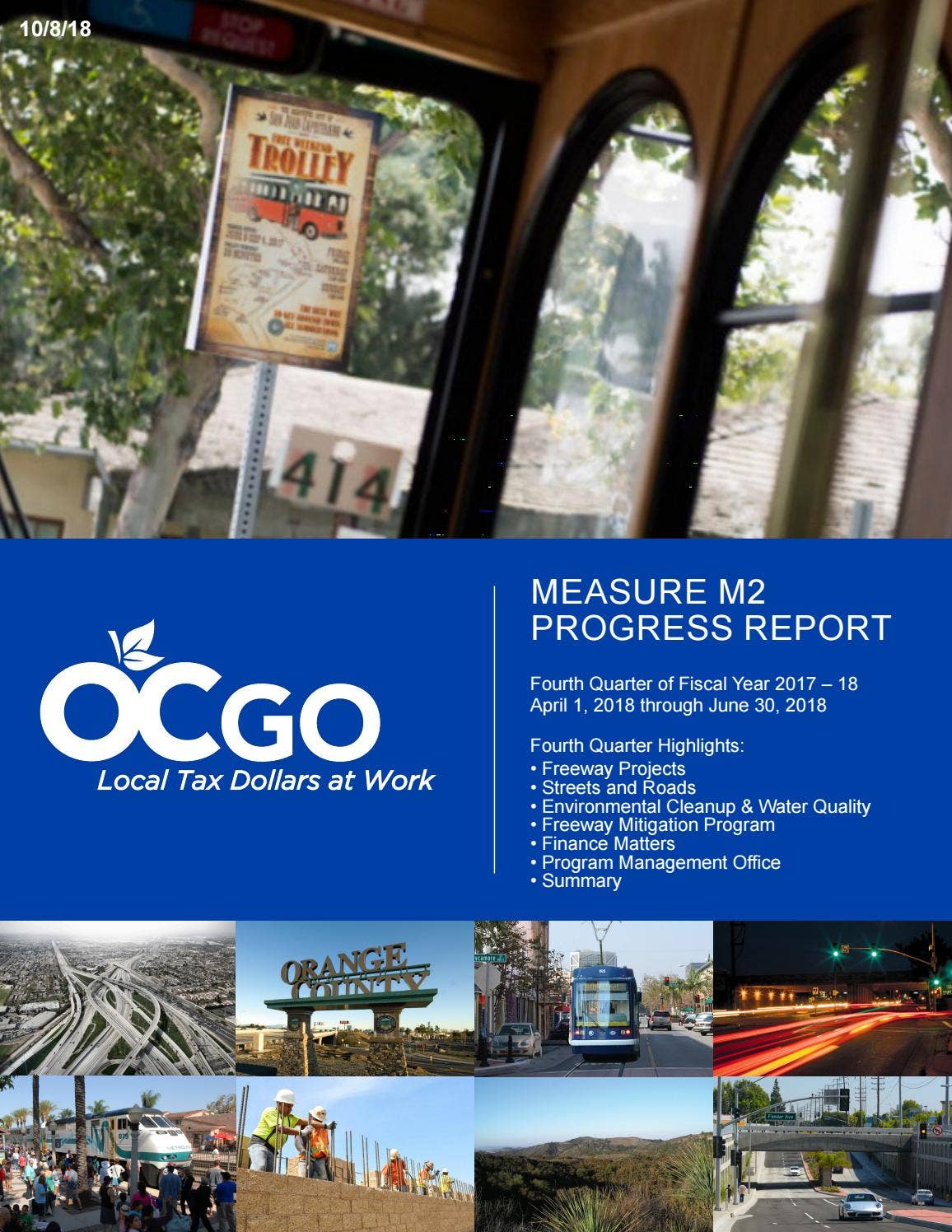 OCTA Measure M2 Quarterly Progress Report FY17-18 Q4 (for April to June ...