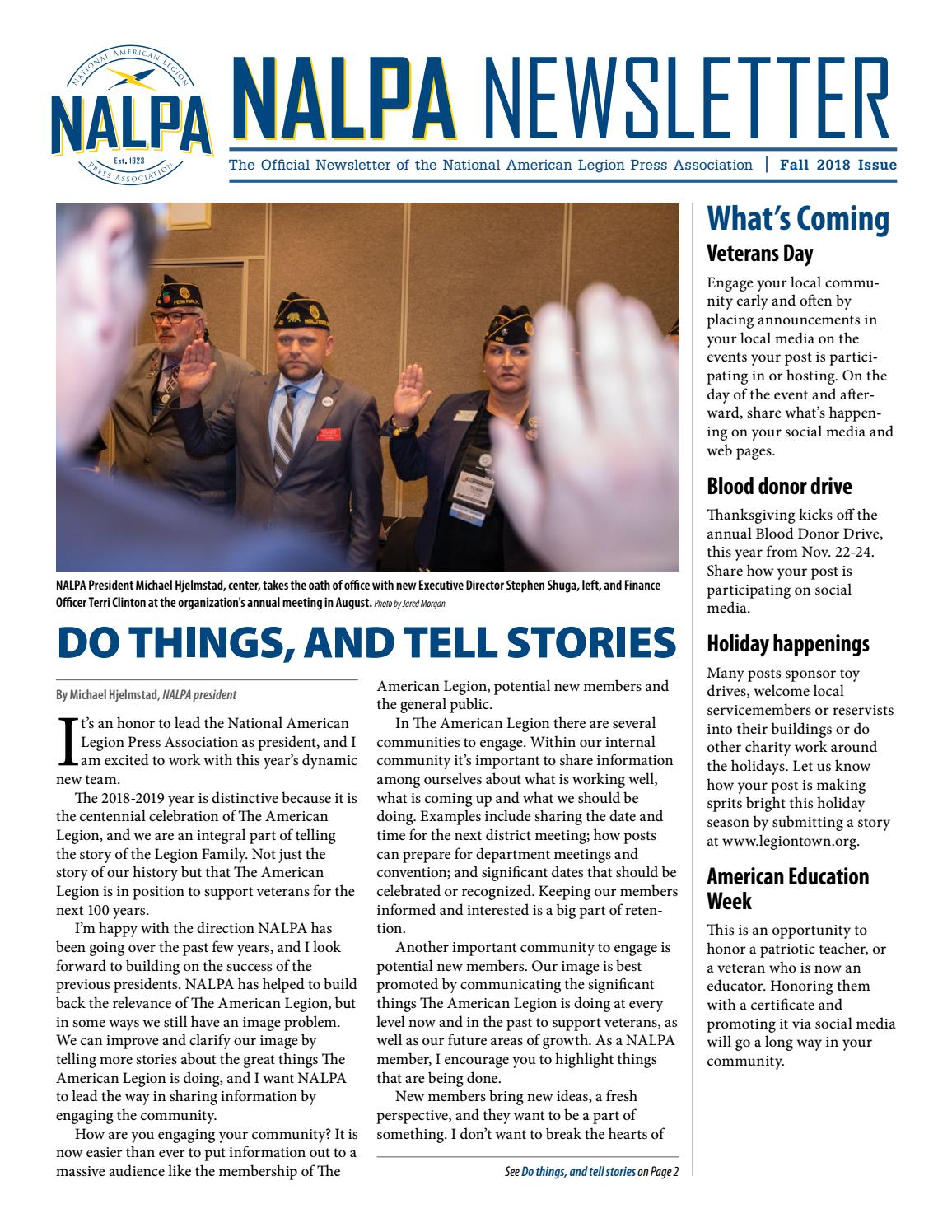Nalpa Newsletter Fall 2018 by The American Legion NHQ - Issuu