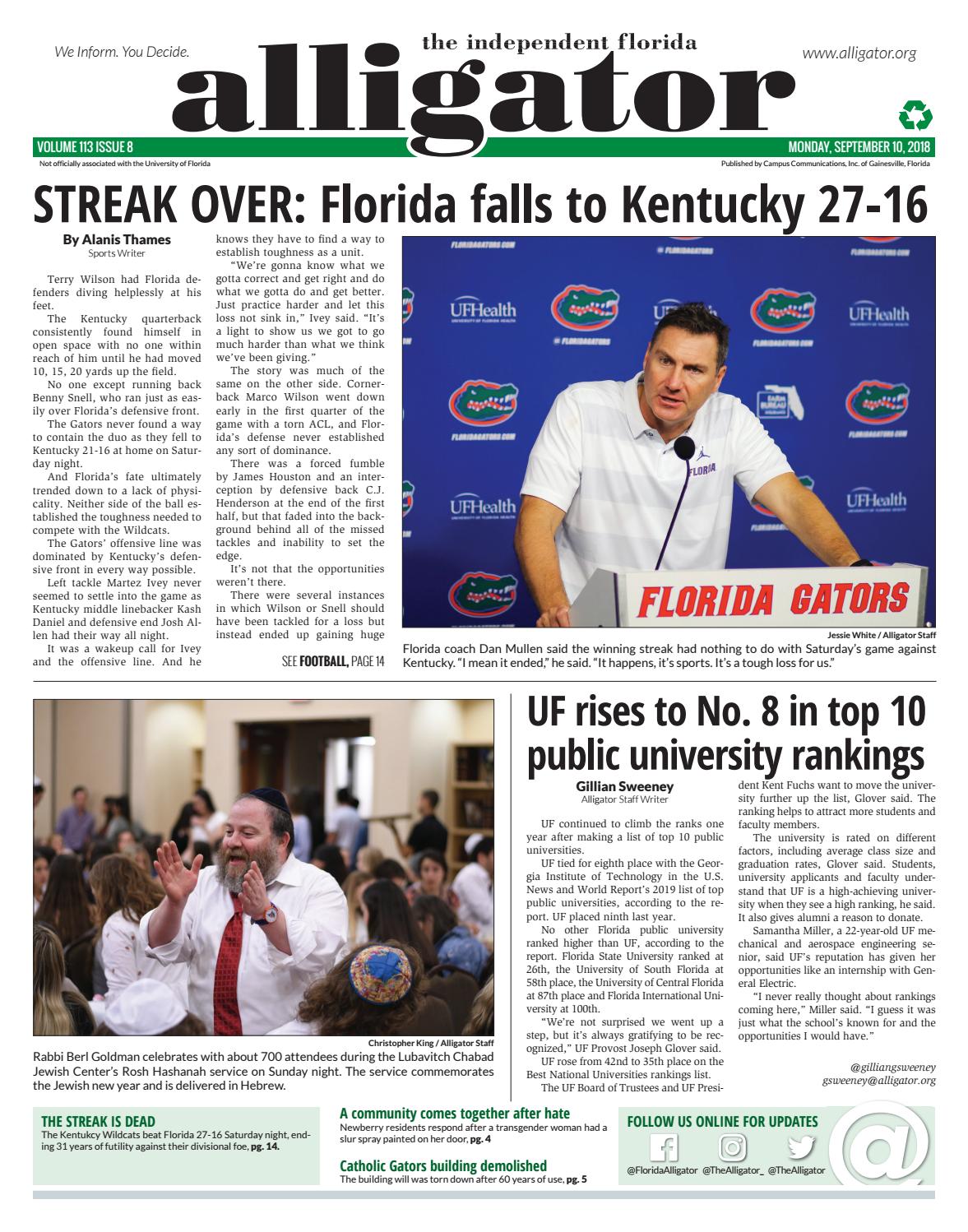 September 10, 2018 by The Independent Florida Alligator - Issuu