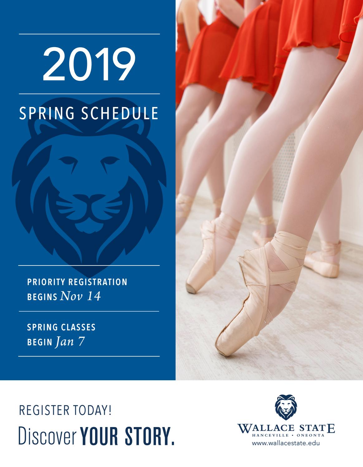 2019 Spring Schedule by Wallace State Community College - Issuu