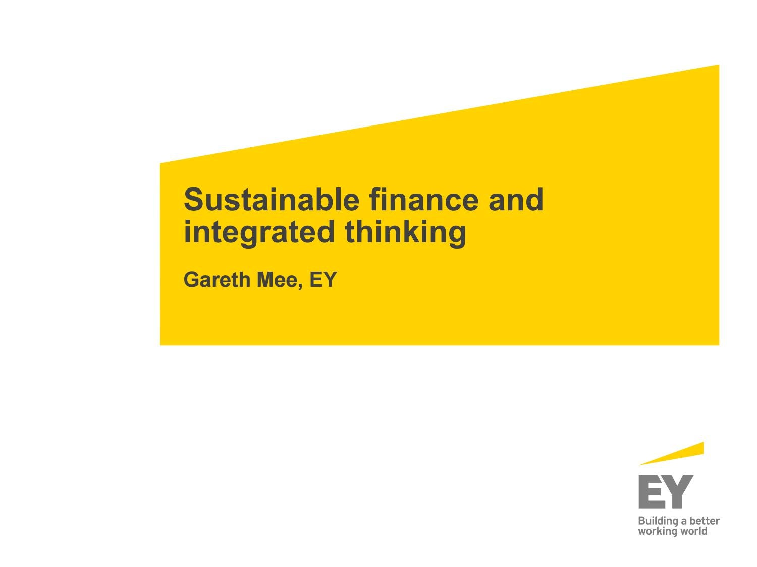 Gareth Mee | EY - Can you generate alpha and minimise beta through ESG ...