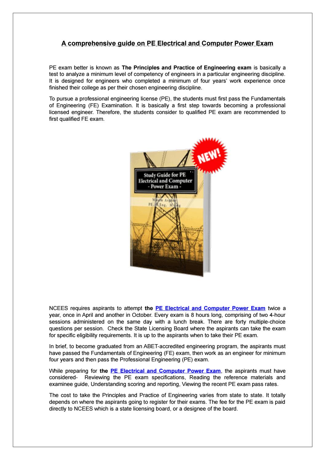 A comprehensive guide on PE Electrical and Computer Power Exam by Wasim ...