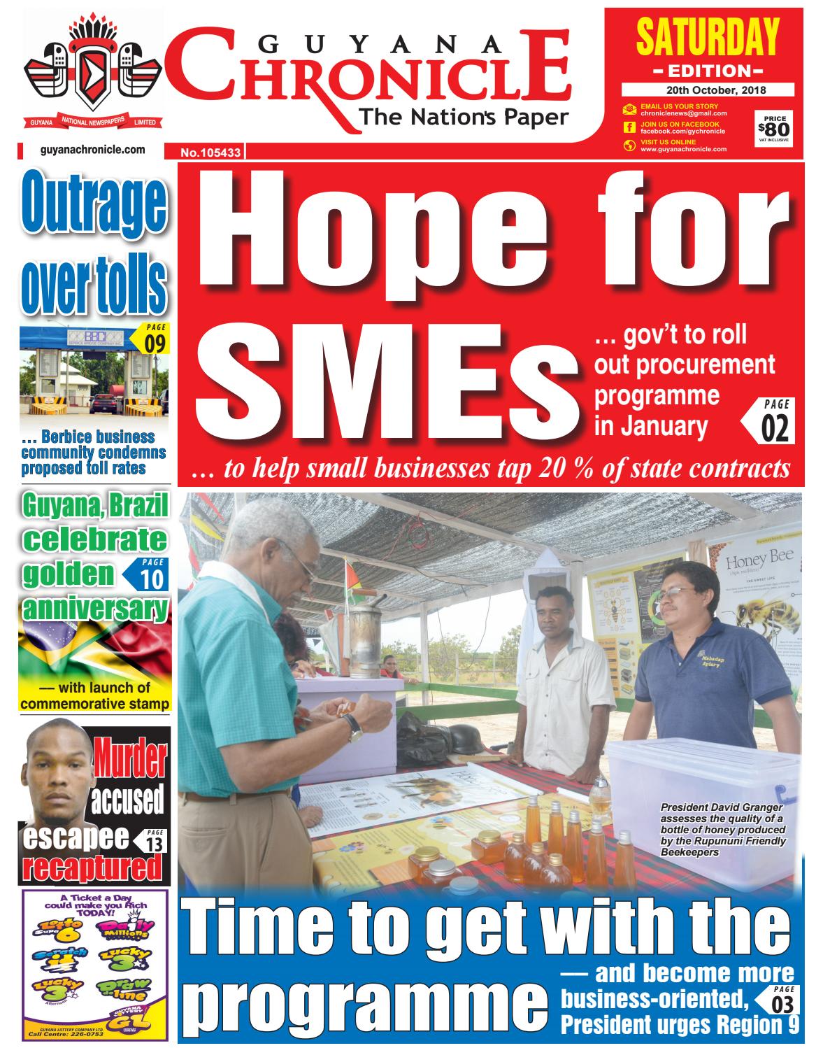 Guyana Chronicle E-paper 10-20-2018 by Guyana Chronicle - Issuu