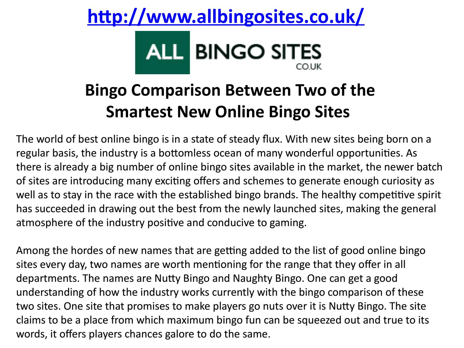 Bingo Comparison Between Two of the Smartest New Online Bingo Sites by ...