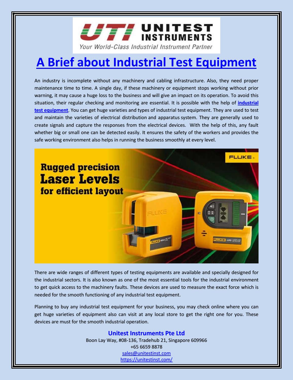 A Brief about Industrial Test Equipment by Unitest Instruments - Issuu