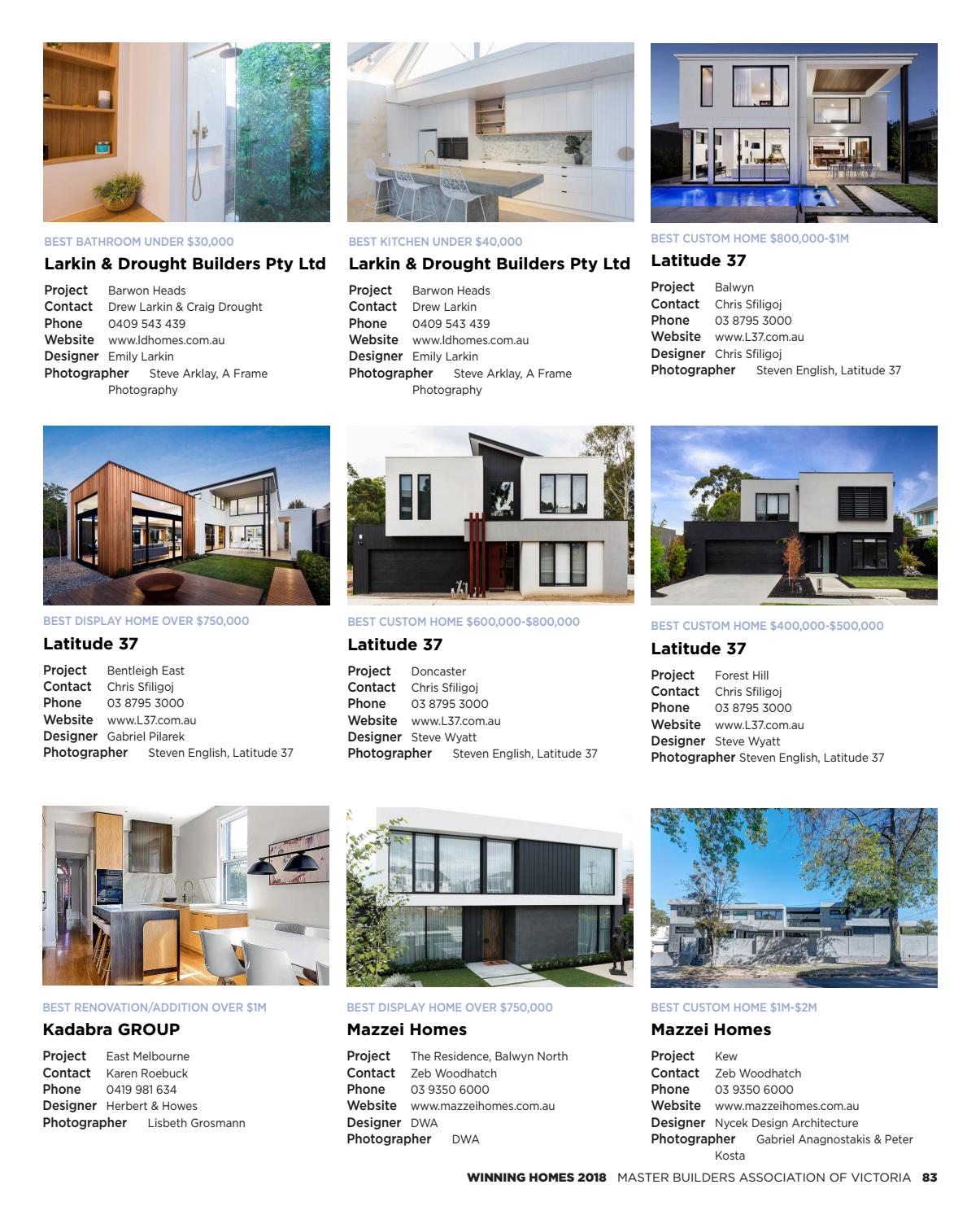 Master Builders Victoria 2018 Winning Homes by News Corp Custom ...