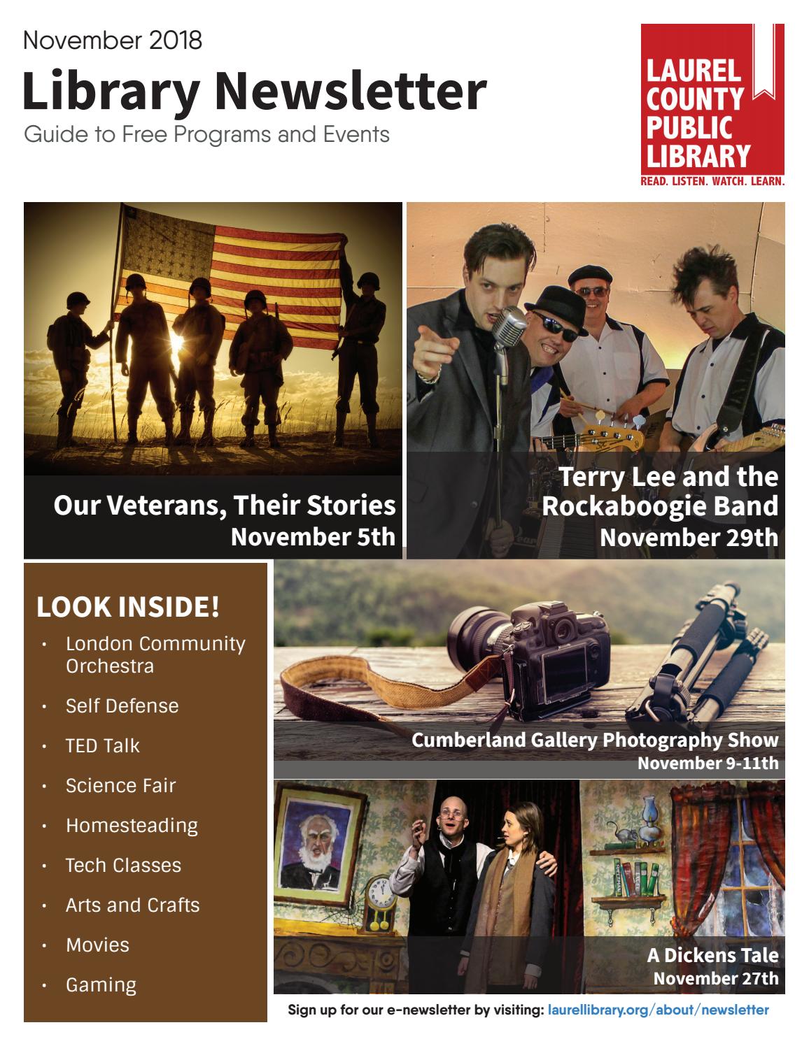 November 2018 - Event Newsletter by Laurel County Public Library - Issuu