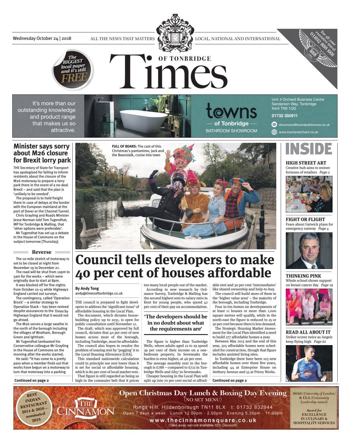 Times of Tonbridge 24th October 2018 by One Media - Issuu