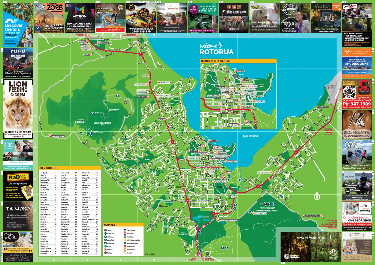 Rotorua Visitor Map 2018 by ninetyblack - Issuu