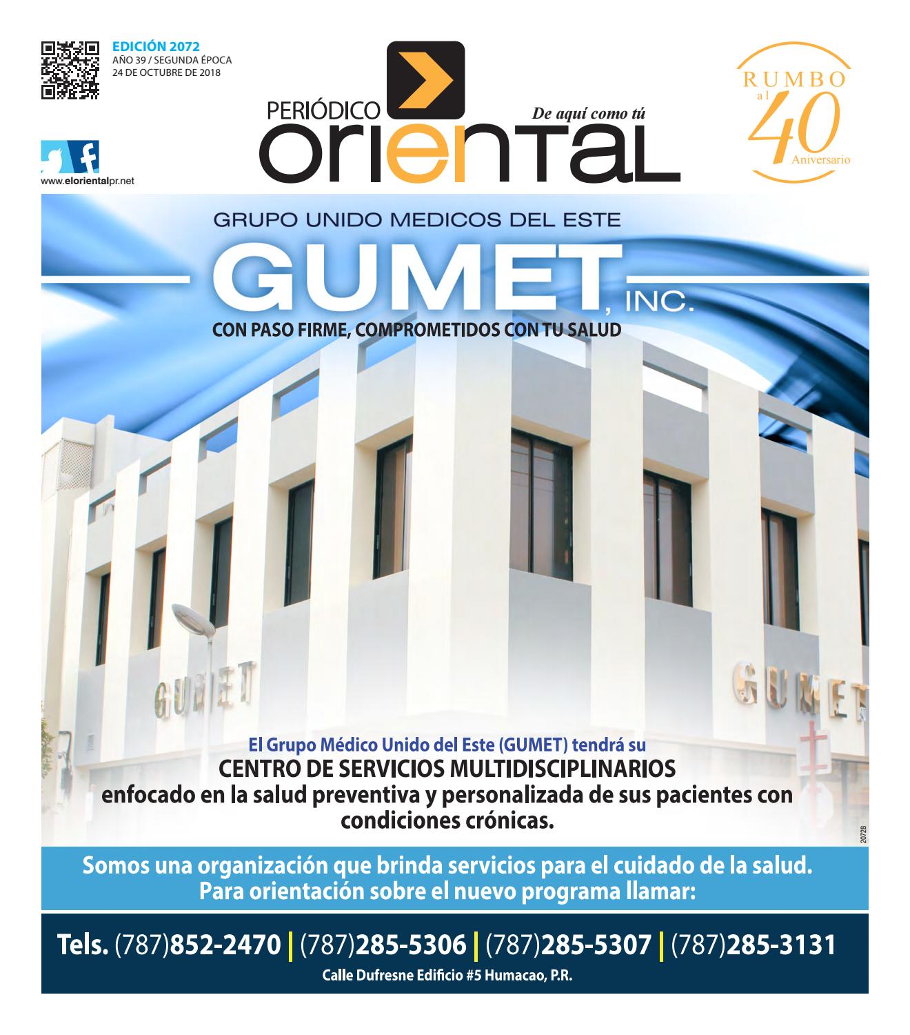 Periódico El Oriental | 24 de octubre de 2018 | EO 2072 by Periódico El ...