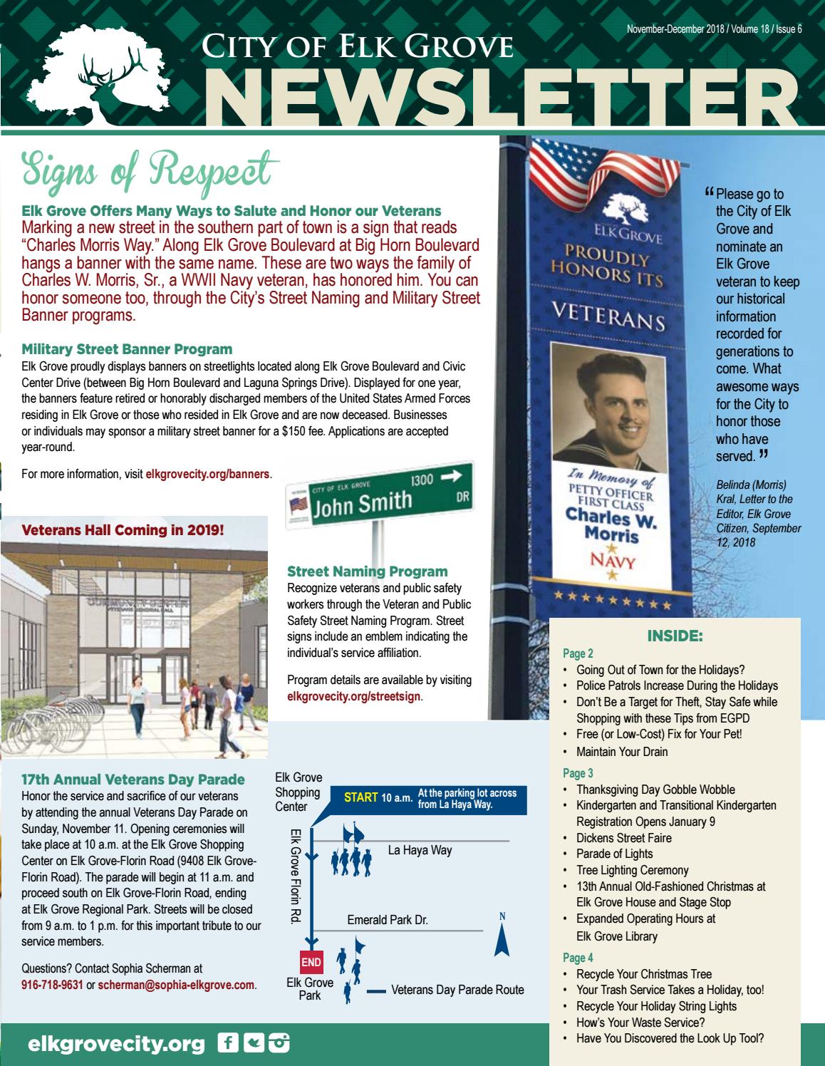 November/December 2018 City Newsletter by City of Elk Grove - Issuu