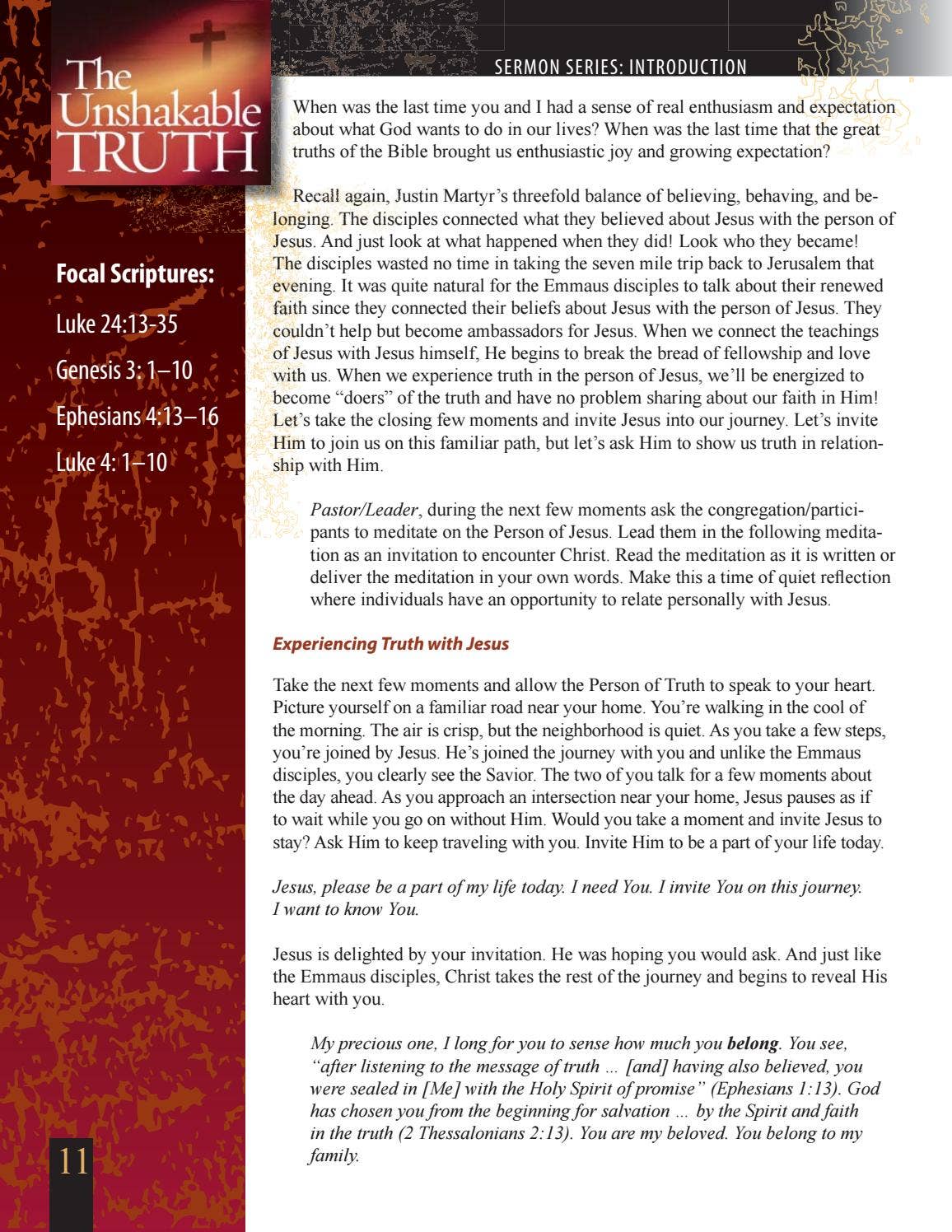 UNSHAKABLE TRUTH Sermon Outline by Josh McDowell Ministry - Issuu