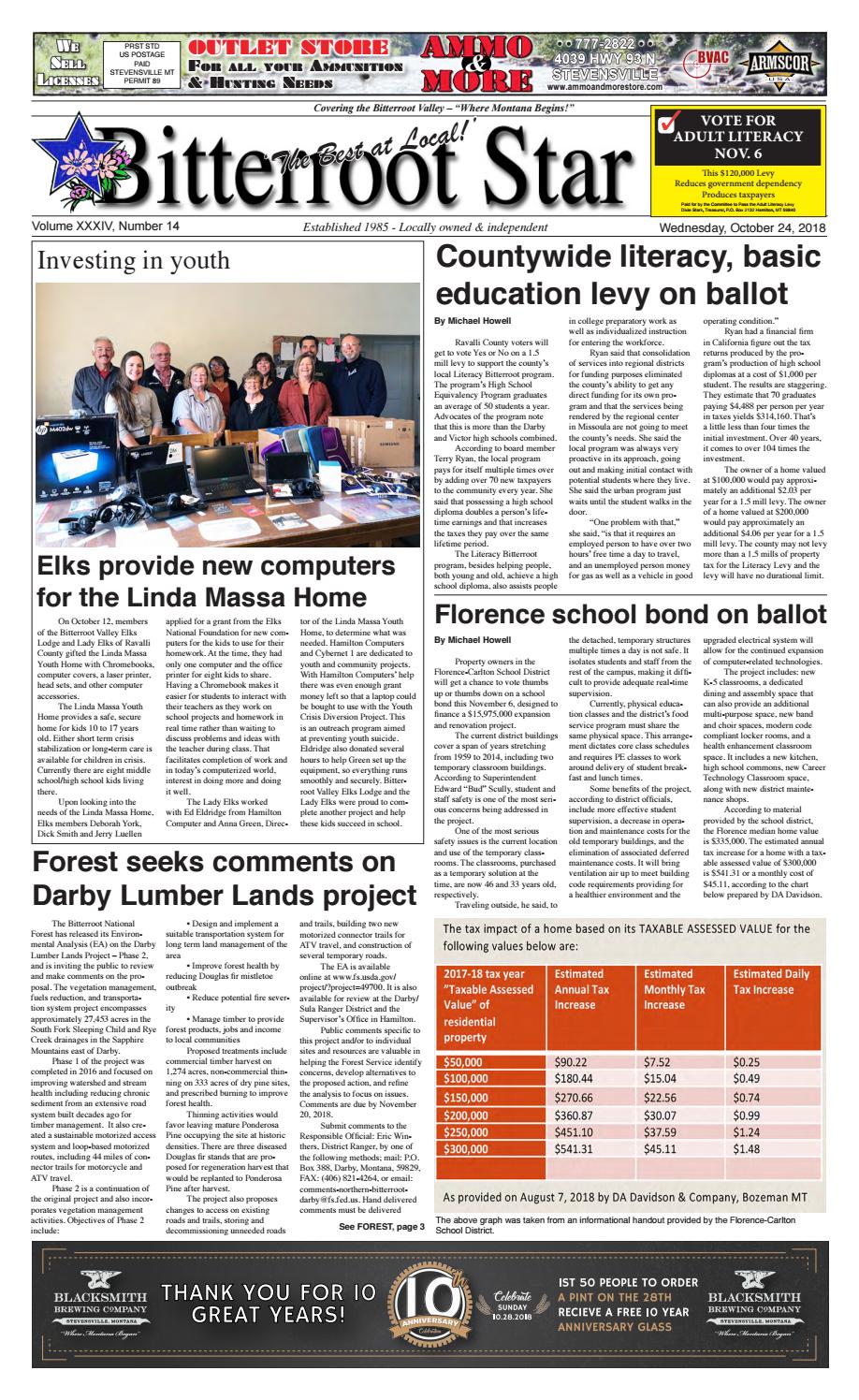 Bitterroot Star - October 24, 2018 by Bitterroot Star - Issuu