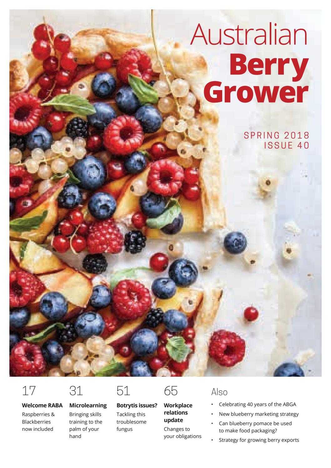 Australian Berry Growers' Journal SPRING 2018 Issue 40 by ...