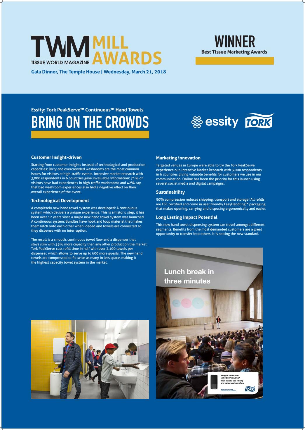 Best Tissue Marketing Strategy - Essity @ Tissue World Magazine Mill ...