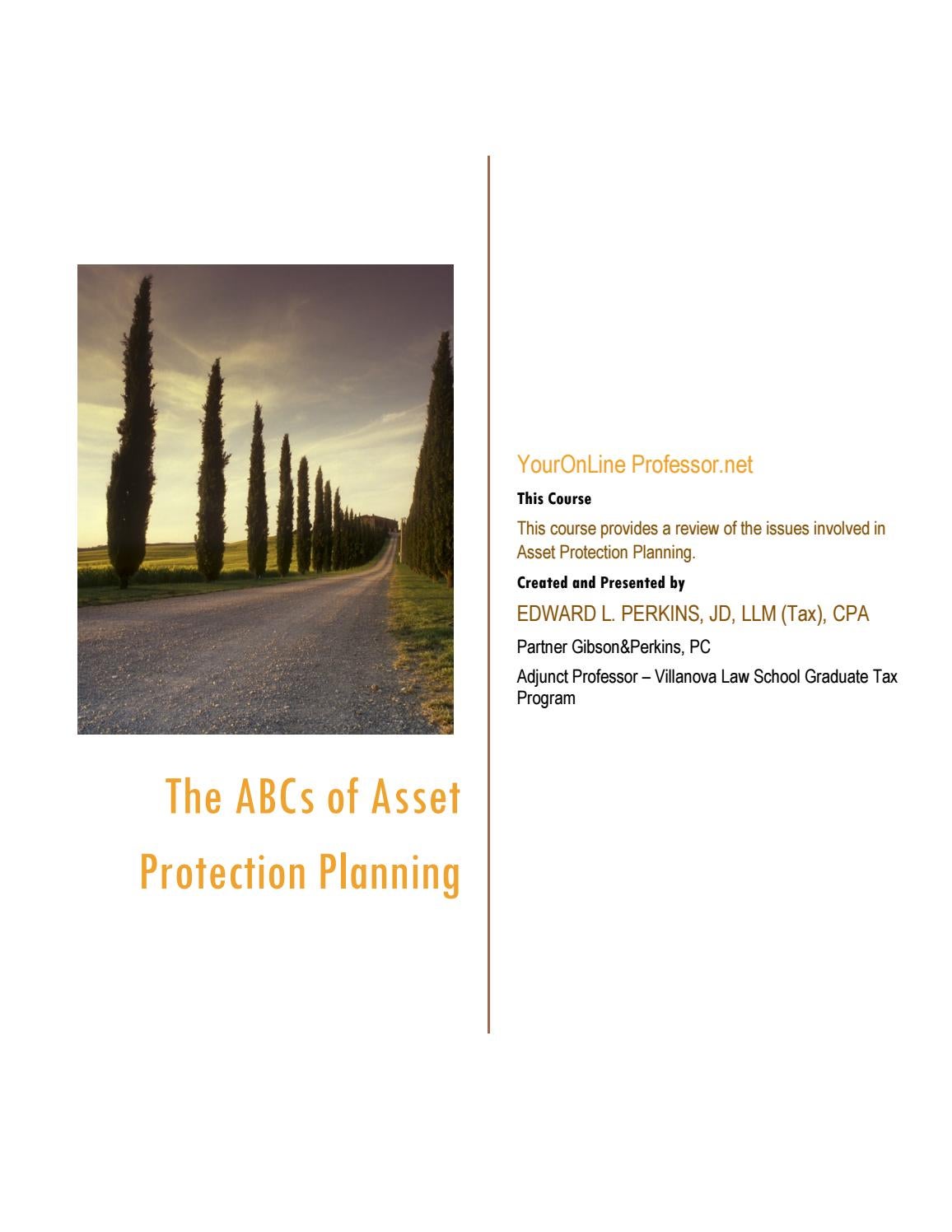 The ABCs of Asset Protection Planning by Gibson & Perkins, PC - Issuu