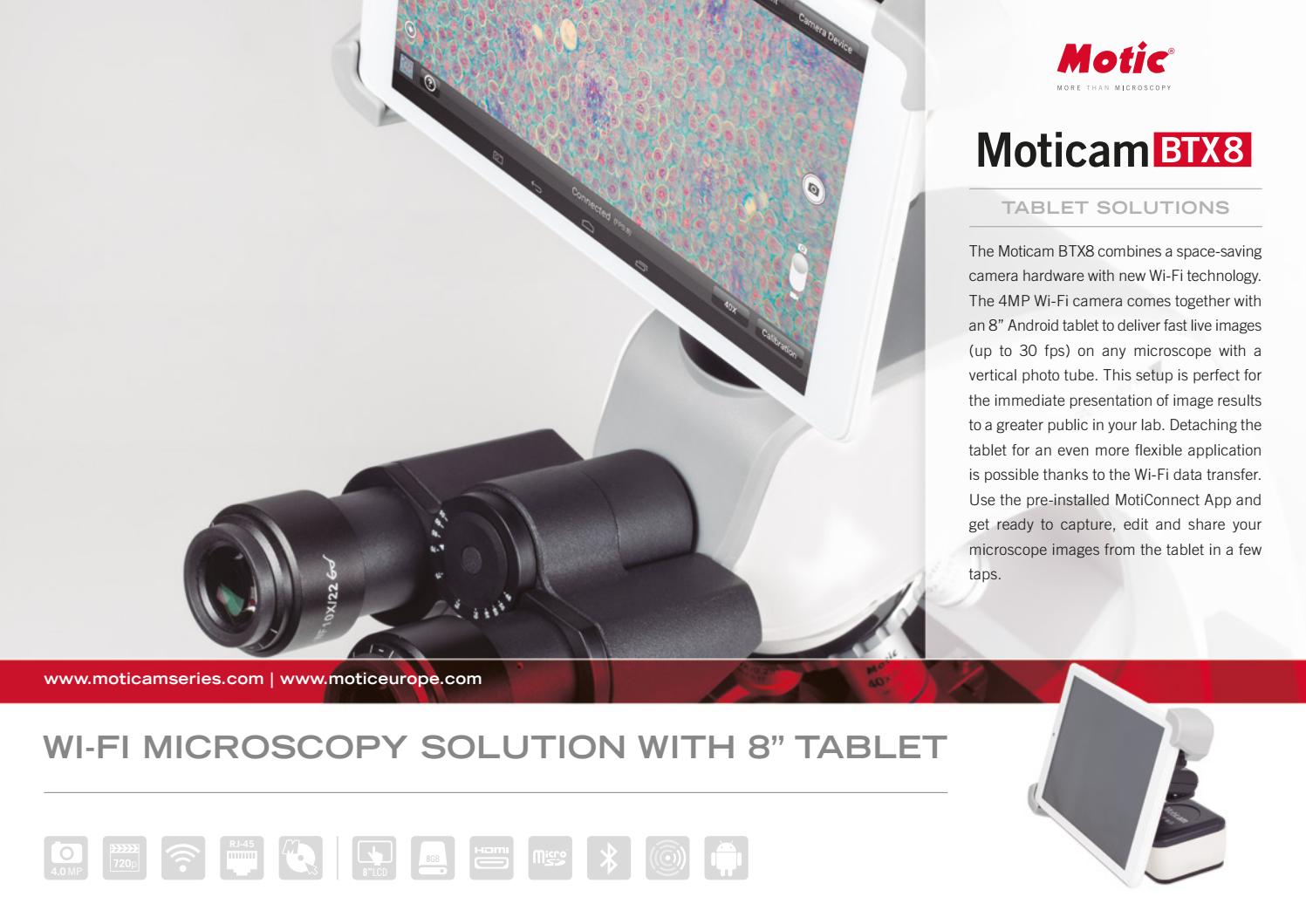 Moticam BTX8 Wi-Fi Tablet solution Flyer - EN by MOTIC EUROPE - Issuu