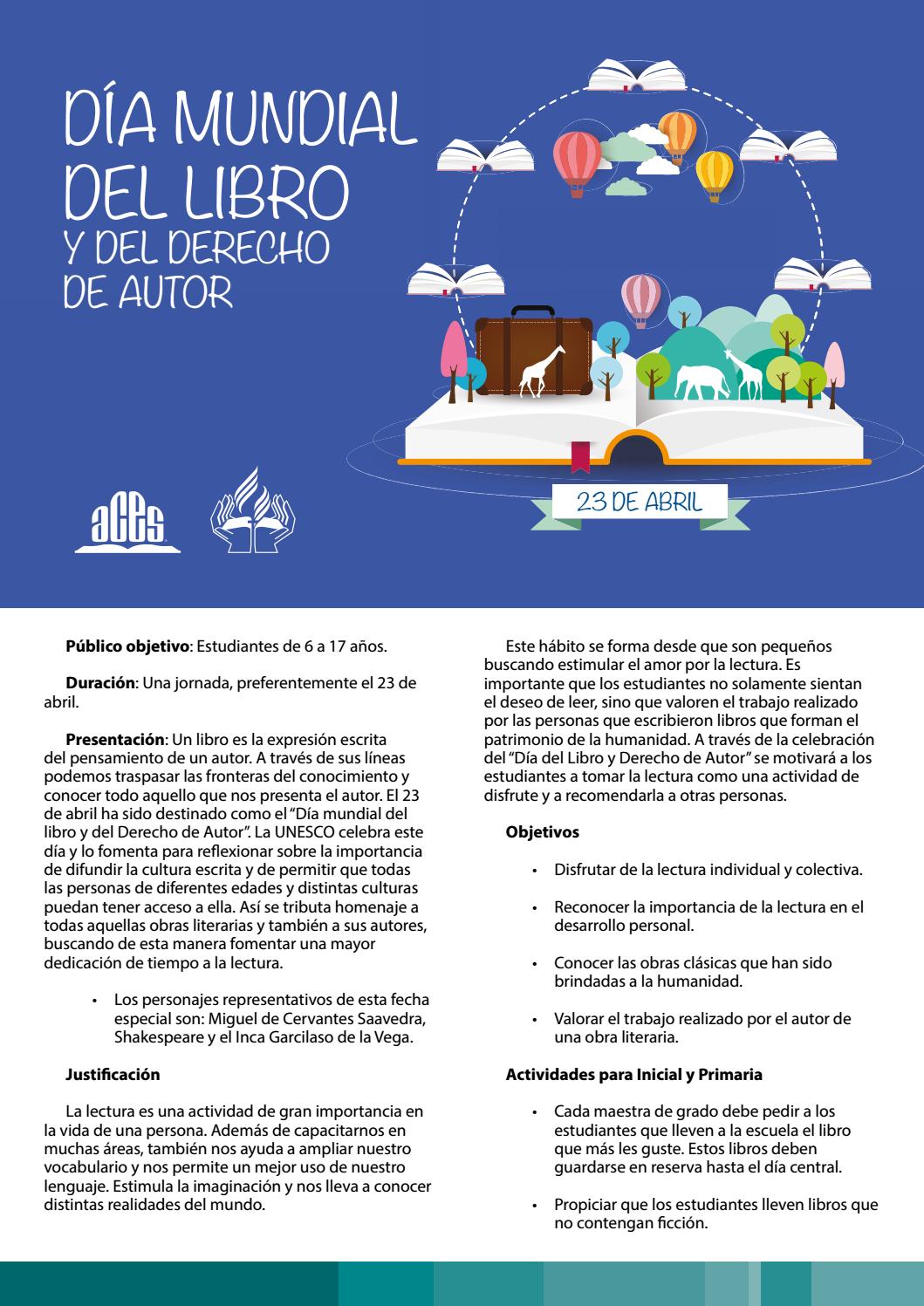 Proyecto pedagógico - Día del Libro by Editorial ACES - Issuu
