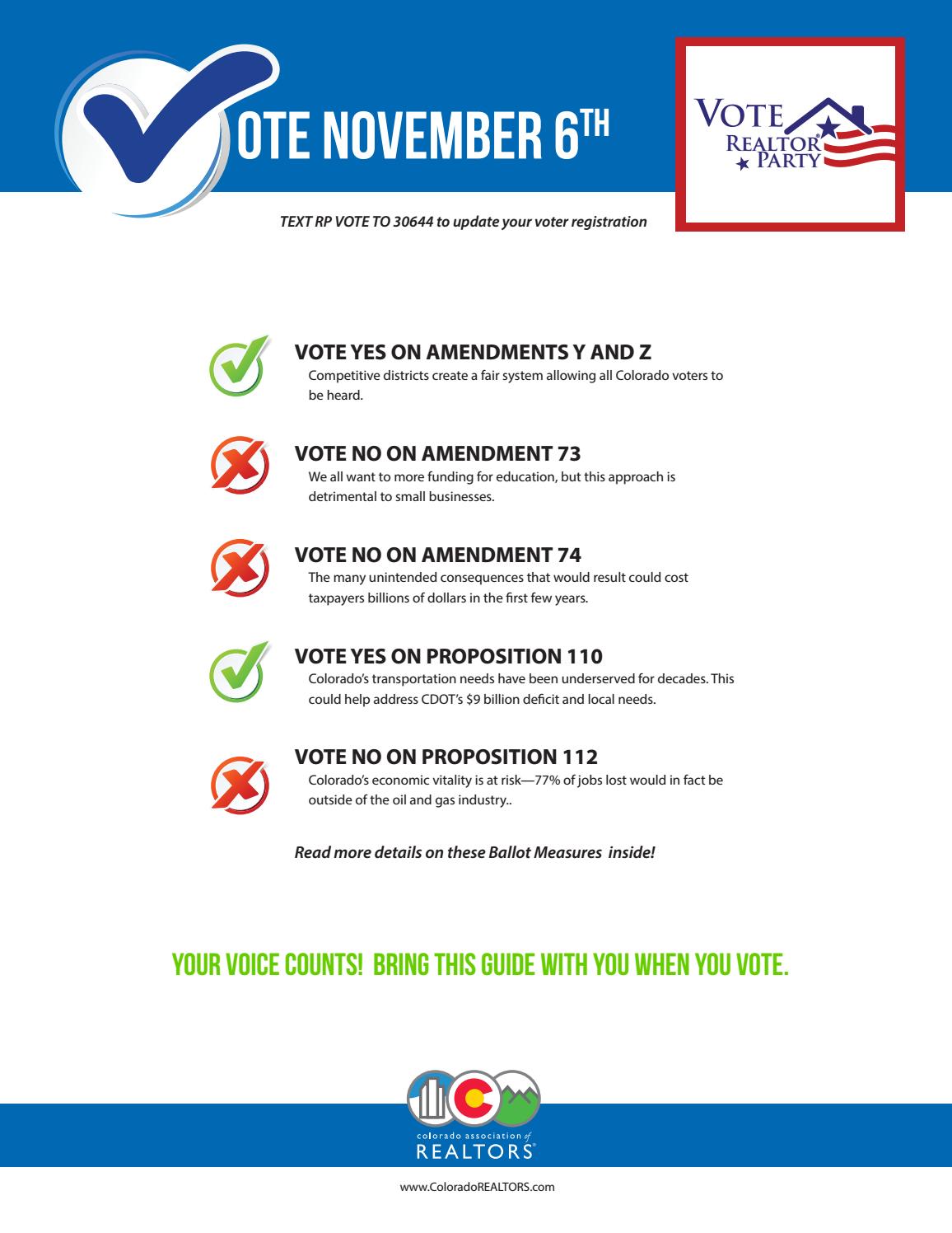 2018 Ballot Guide - Colorado Association of REALTORS by Colorado ...