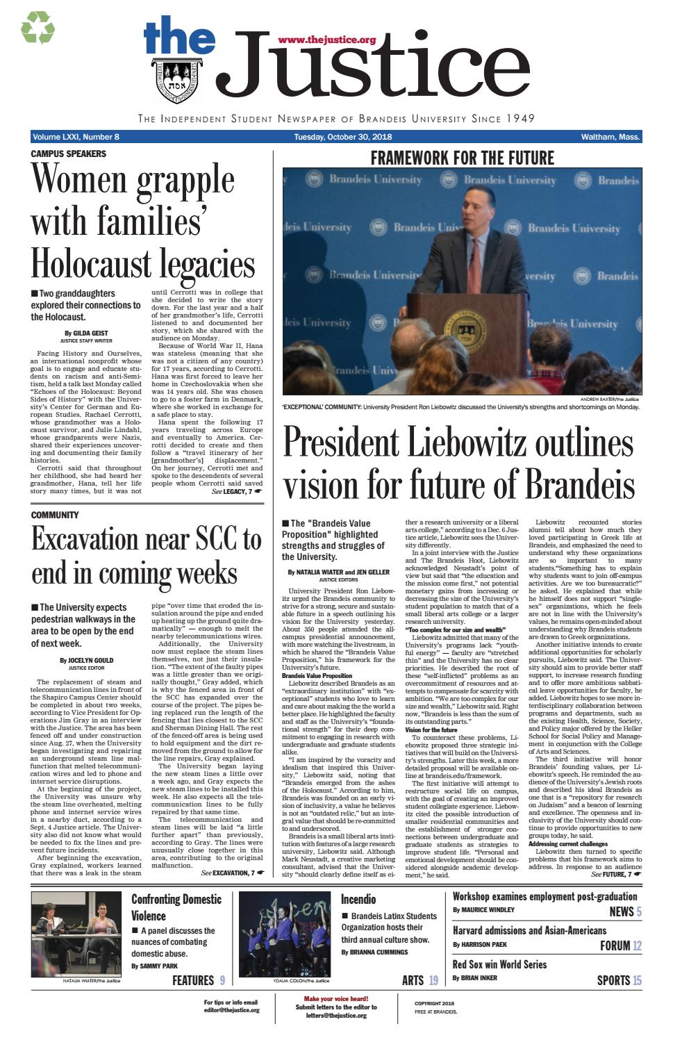 The Justice, October 30, 2018 by The Justice - Issuu