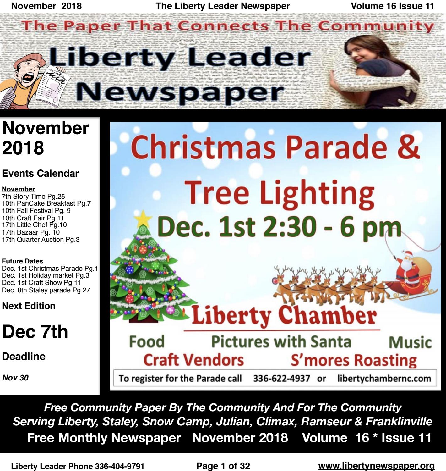 Liberty Leader Newspaper November 2018 Issue by Kevin Bowman - Issuu