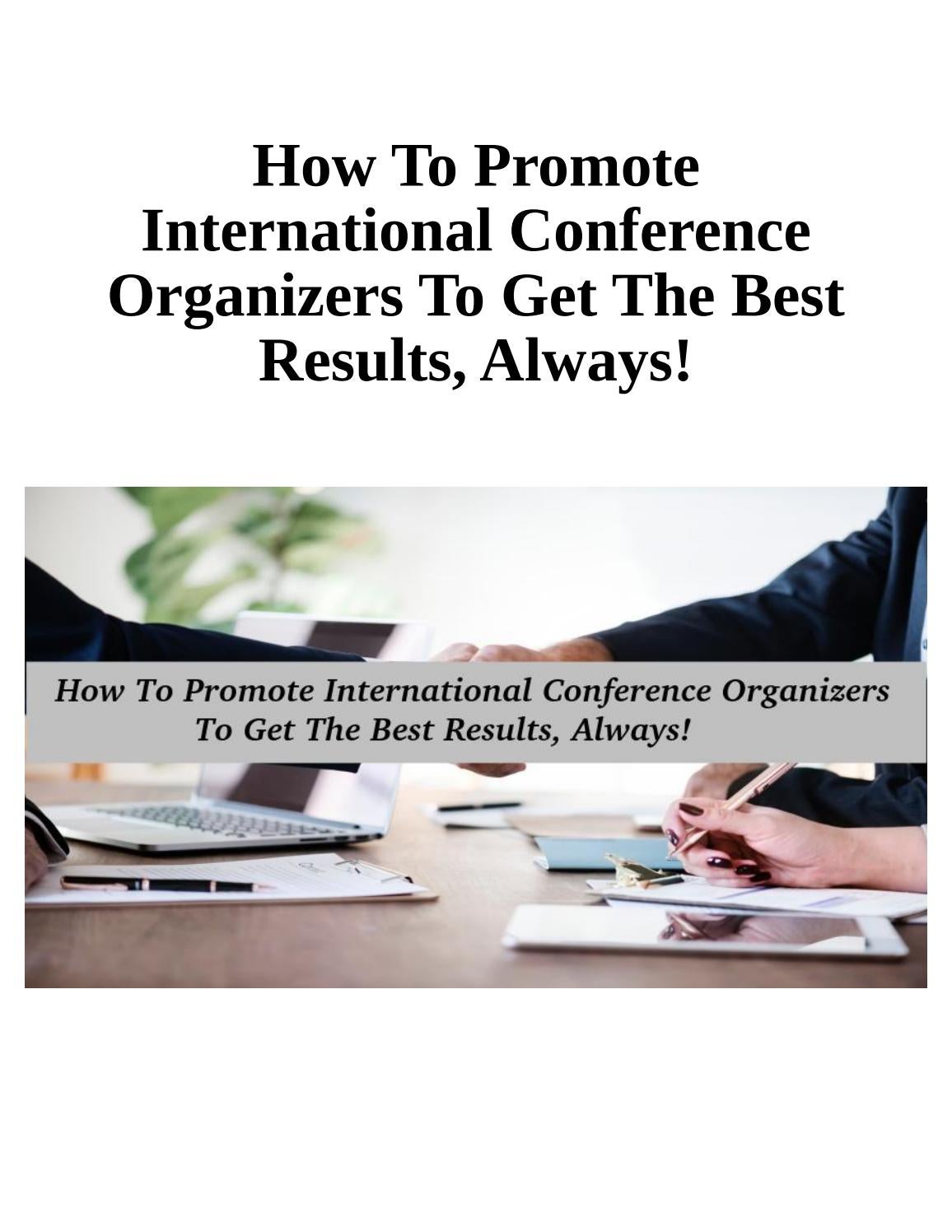 How To Promote International Conference Organizers To Get The Best ...